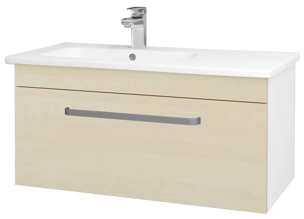Dřevojas Koupelnová skříň ASTON SZZ 90 Varianta: N01 Bílá lesk / Úchytka T05 / D02 Bříza