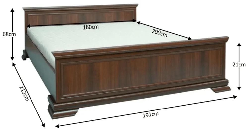 Manželská postel 180 cm Kraz KLS2 (s roštem). 779495