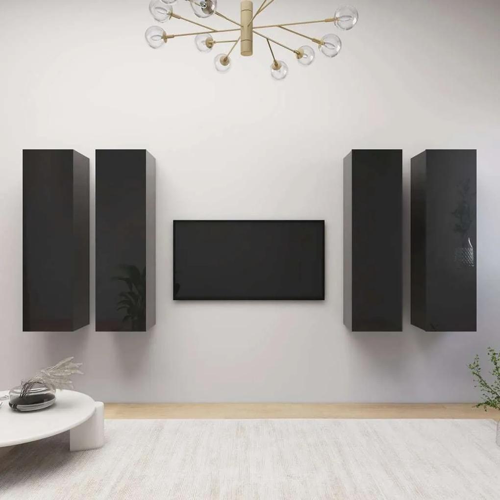 vidaXL TV skříňky 4 ks 30,5 x 30 x 110 cm kompozitní dřevo [3079162] Barva: Betonová šedá