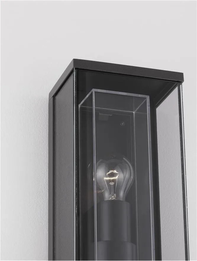 NV 9492710 Venkovní nástěnné svítidlo REGINA antracitový hliník a čiré sklo E27 1x12W 220-240V bez žárovky IP65 - NOVA LUCE