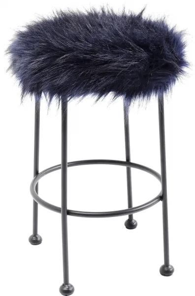 Stolička Ontario Fur - tmavě modrá, 30 cm