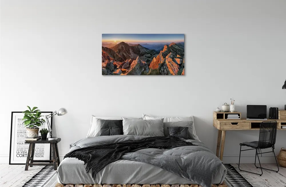 Obrazy na plátně Horské slunce 140x70 cm