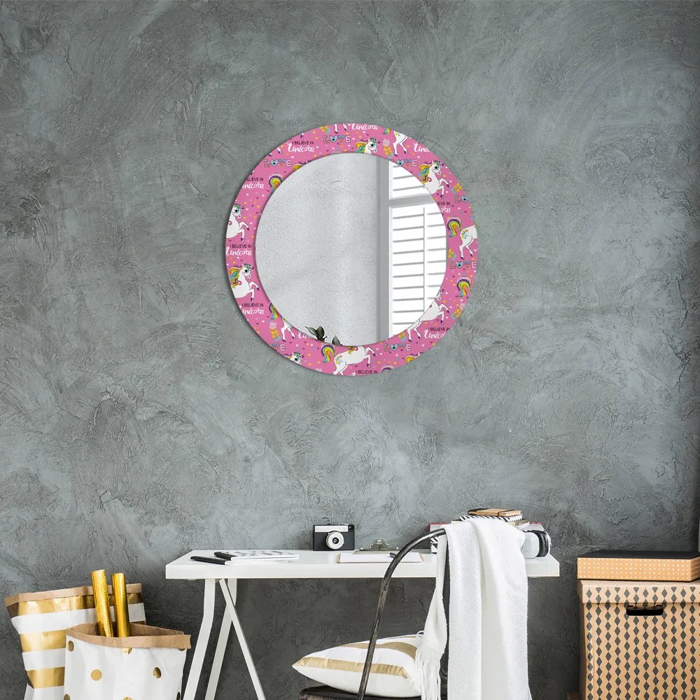 Kulaté dekorativní zrcadlo na zeď Magic unicorn fi 60 cm
