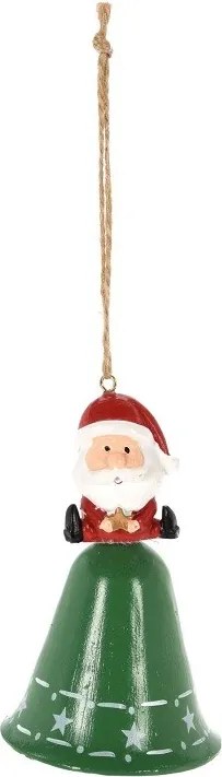 Vánoční zvoneček s figurkou Santa Clause 10 cm