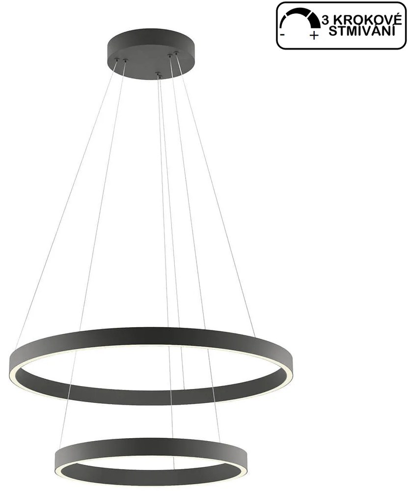 Světla a lustry REDO GROUP Černé závěsné světlo Redo 01-2891 FEBE/LED 62W Barva světla: 4000K