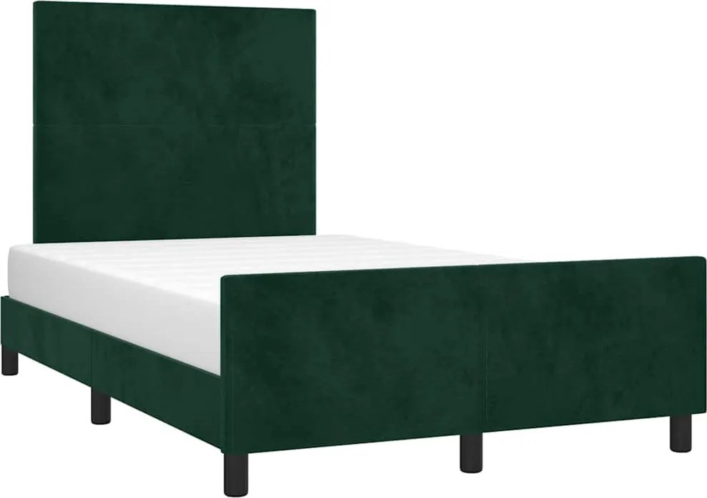 Rám postele bez matrace tmavě zelená 120 x 200 cm samet 3125626