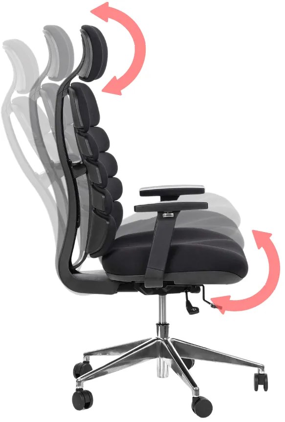 MERCURY Ergonomická kancelářská židle WORKEASE - černá látka
