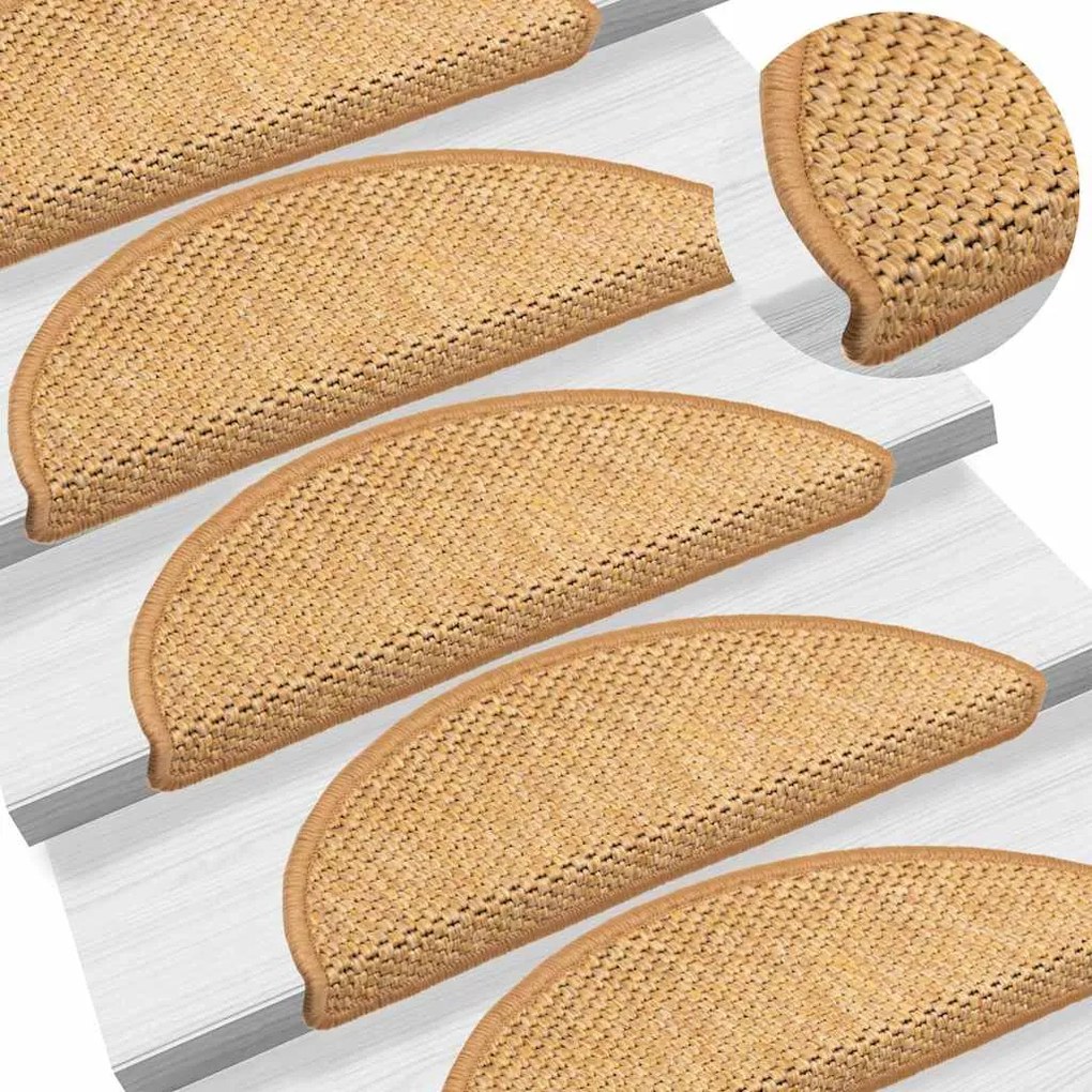 Samolepicí nášlapy na schody vzhled sisal 15 ks 56x17x3cm sisal 326865