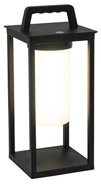 Moderní venkovní lampa černá včetně LED dobíjecí IP44 - Denlu