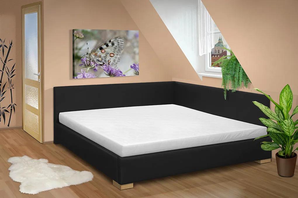 Manželská postel s čely Martina 180x200 cm Barva: eko černá