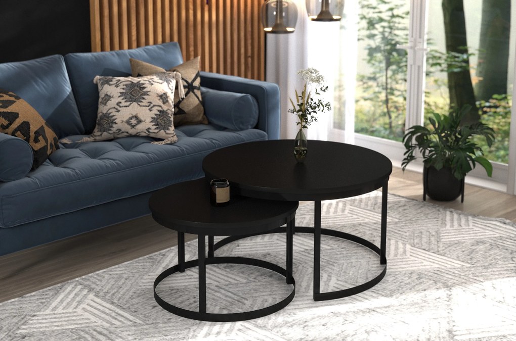ADRK Furniture Konferenční stolek 2v1 OKIN CT-OKI-B-B