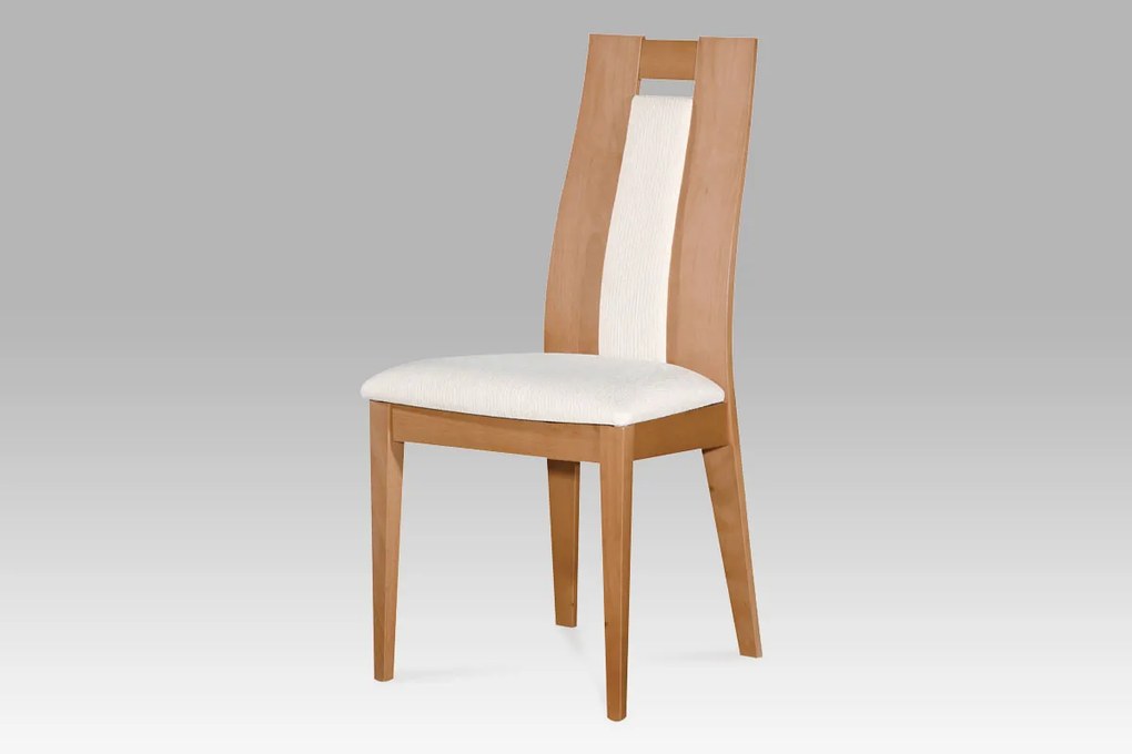 Artium Jídelní židle masiv buk barva buk potah krémový - BC-33905 BUK3
