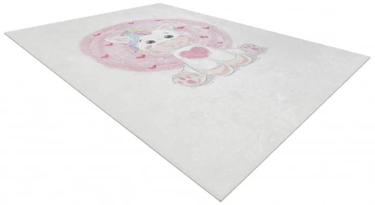 Dywany Łuszczów, Dětský kusový koberec Bambino 1128 Unicorn, 80x150, růžová, dětský pokoj
