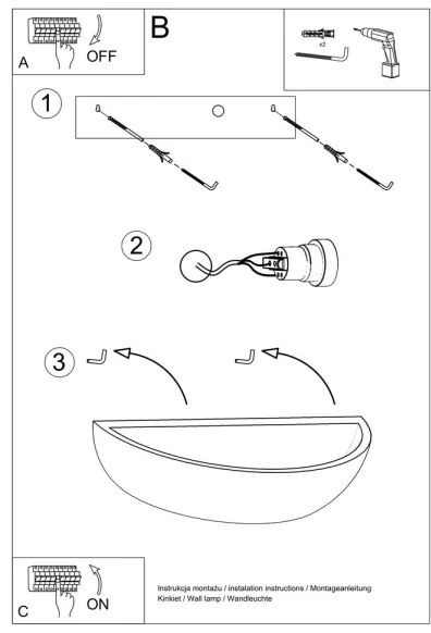 Sollux SL.0160 - Nástěnné svítidlo OSKAR 1xE27/60W/230V