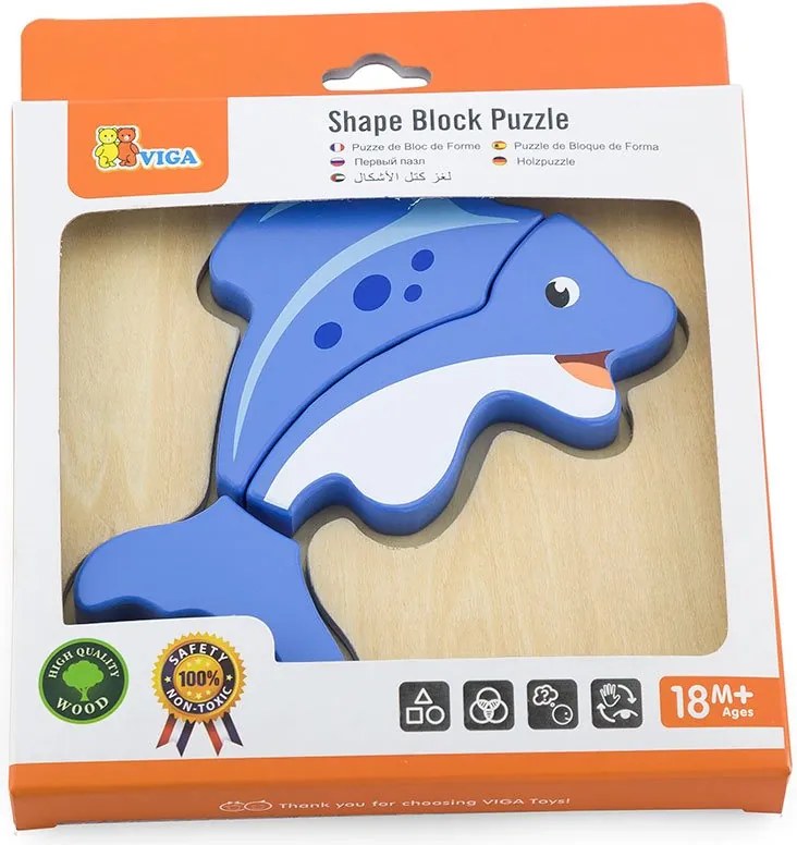 Dřevěné puzzle pro nejmenší Viga Rybka