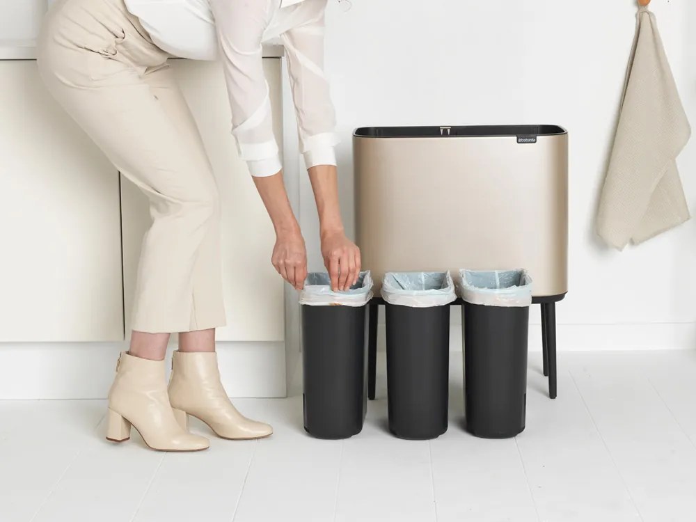 Brabantia BO Touch Bin 3x11L champagne