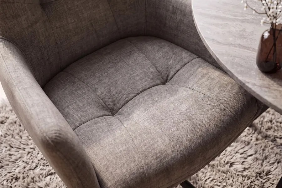 Designová otočná židle Vondila taupe samet