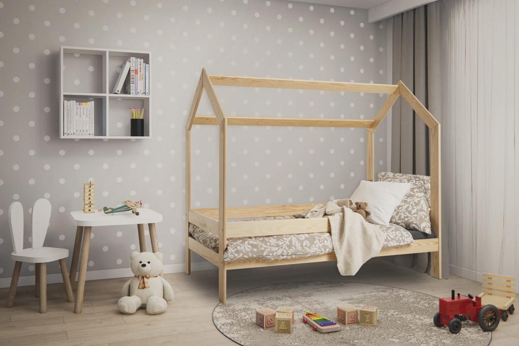 DRW Dětská postel EDA ve tvaru domečku - 160 x 80 cm, Šedá