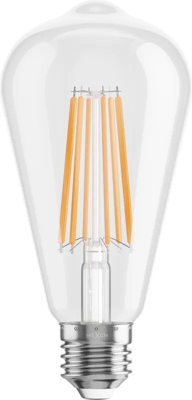 Mexen Vintis, LED filamentová žárovka E27, ST64, 10 W, teplá bílá 2700K, čirá, L152-E27-1027-00