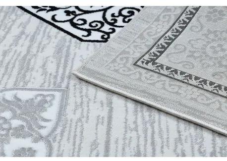 Dywany Luszczow Kusový koberec GLOSS 8490 52 Ornament,, rám slonová kost / šedá Rozměr koberce: 160 x 220 cm