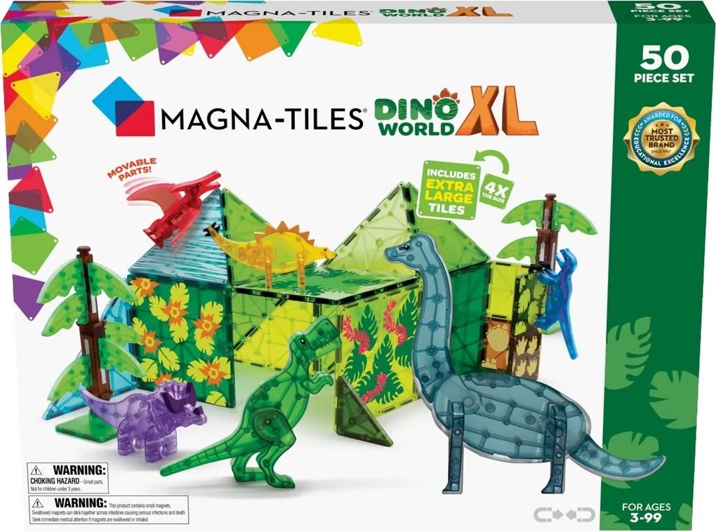 Stavebnice magnatiles - svět dinosaurů xl 50 ks set