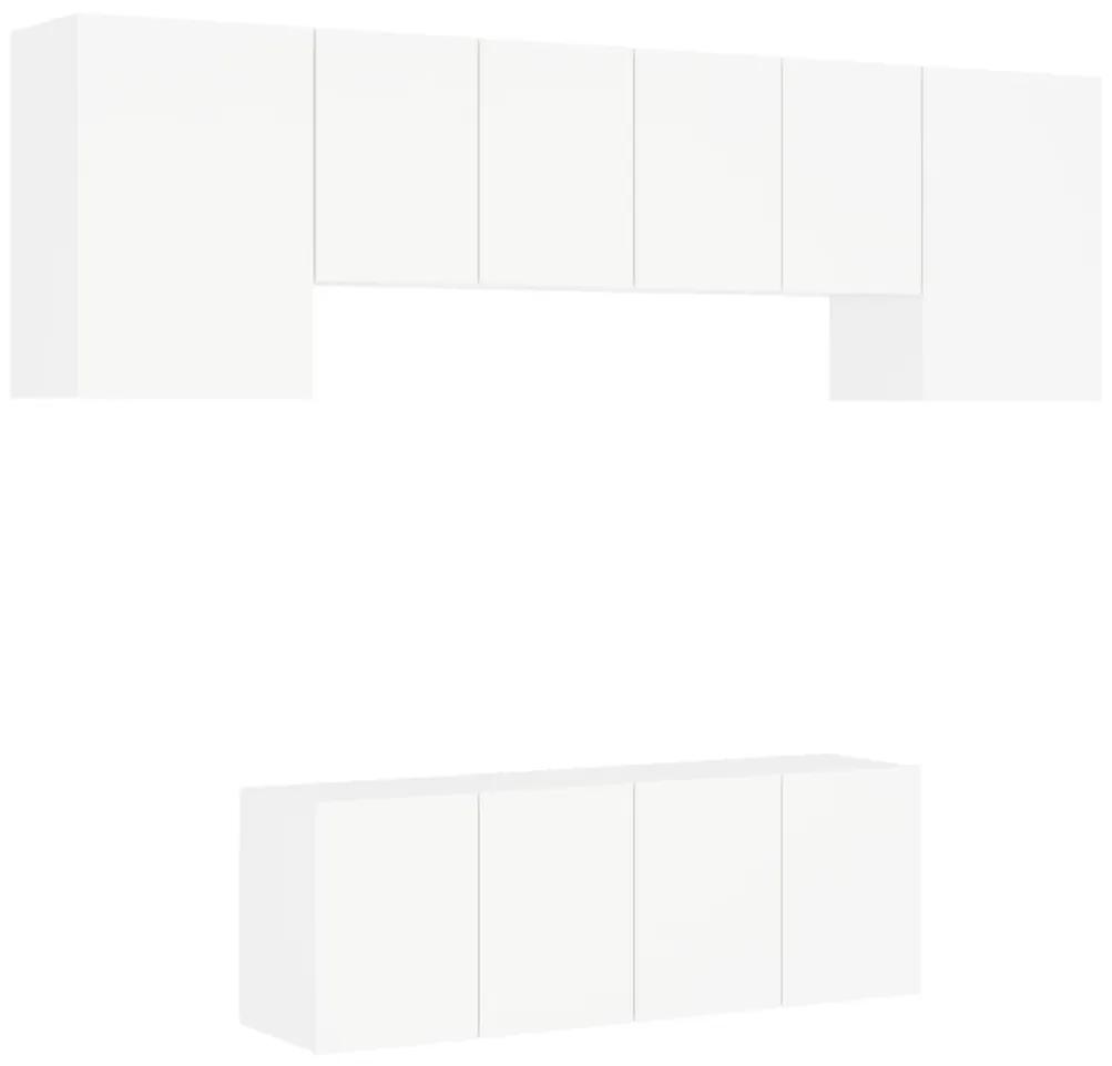 6dílná obývací stěna bílá kompozitní dřevo - Default Title