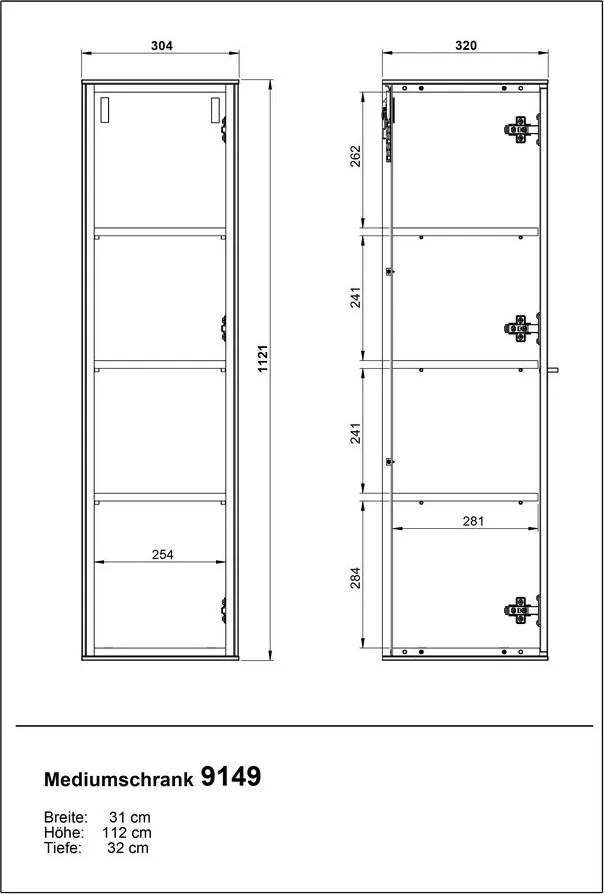 Šedobéžová koupelnová skříňka 31x112 cm Sovana – Germania