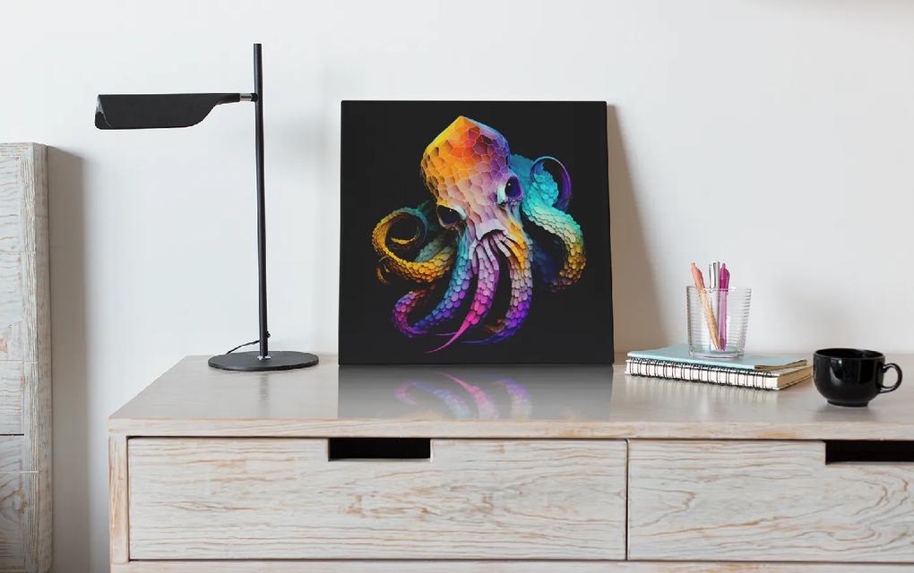 Obraz na plátně - barevná chobotnice FeelHappy.cz Velikost obrazu: 60 x 60 cm
