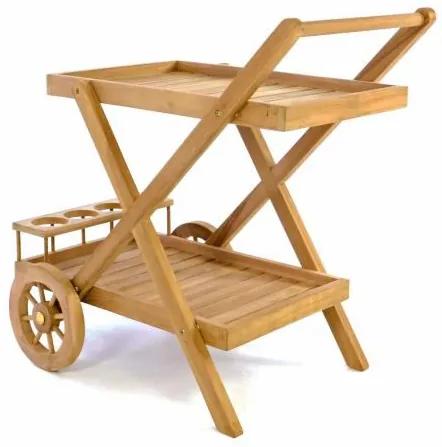 DIVERO zahradní dřevěný servírovací vozík