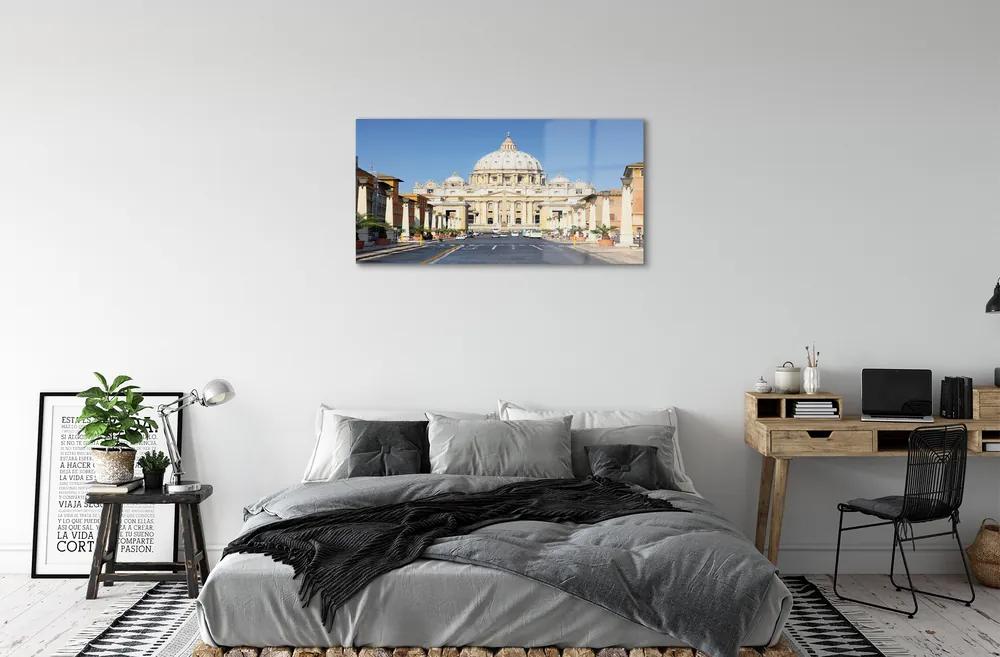 akrylový obraz Katedrála Řím ulice budovy 100x50 cm