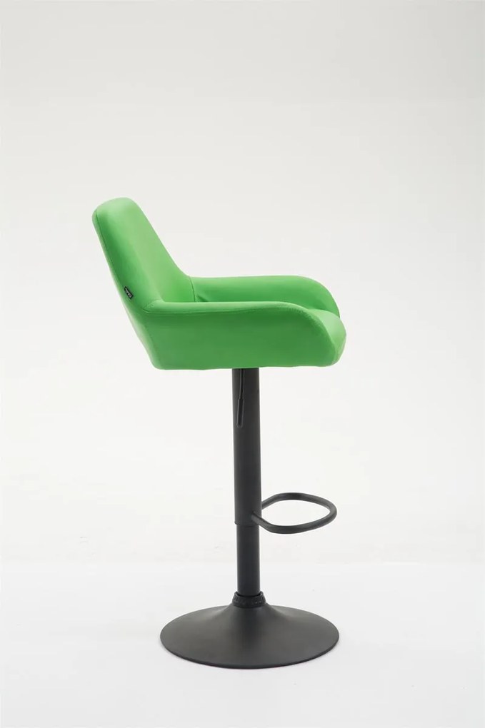 Barová židle Romsey - umělá kůže - černý rám | zelená