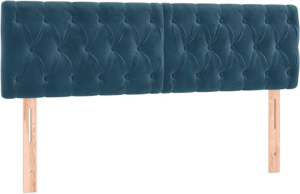 Box spring postel s matrací tmavě modrá 140x200 cm samet 3141489
