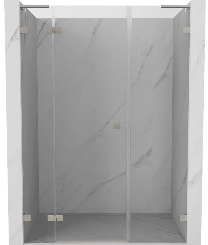 Mexen Lunar L sprchové dveře otevírací levé 150 cm, transparentní, kartáčovaný nikl - 834SL-150-050-97-00-L
