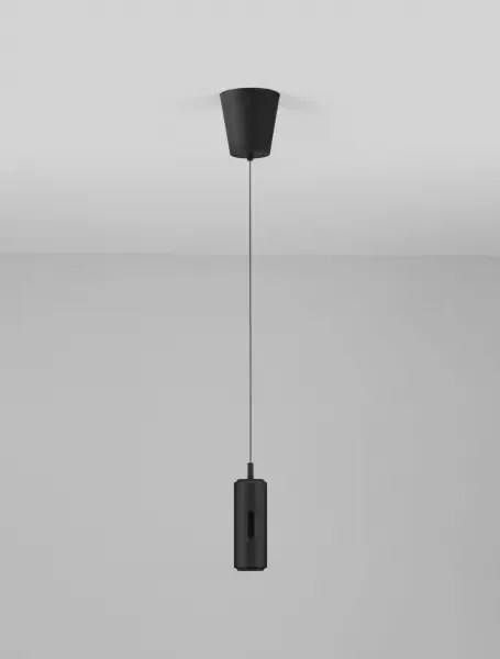 LED stmívatelný černý moderní lustr Holm