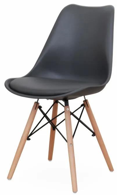 Jídelní židle v tmavě šedé barvě a dekoru buk TK2047