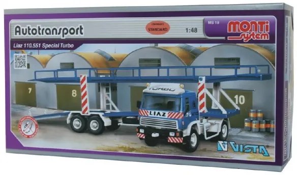 Stavebnice Monti System MS 19 Autotransport Liaz 1:48 v krabici 31,5x16,5x7,5cm