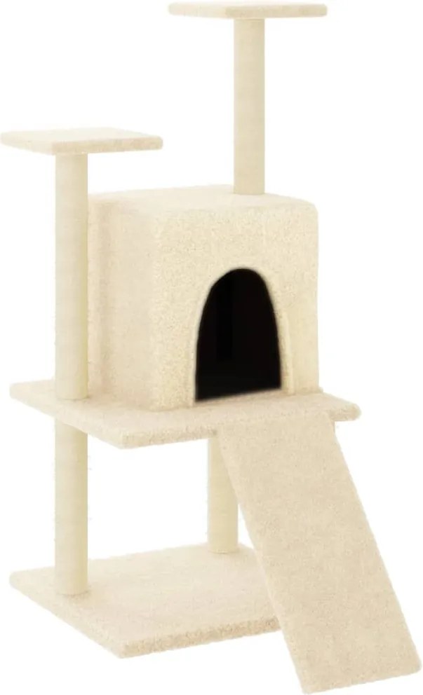 Škrabadlo pro kočky se sisalovými sloupky krémové 110 cm 172037