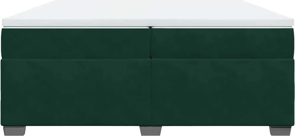 Box spring postel s matrací tmavě zelená 200x200 cm samet 3285308