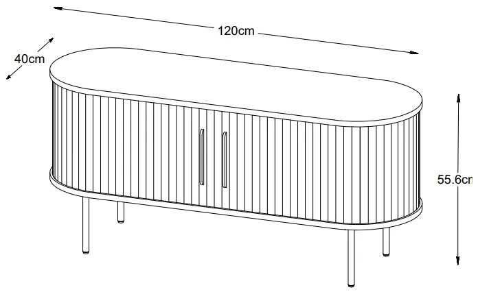 Designový TV stolek Vasiliy 120 cm kouřový dub