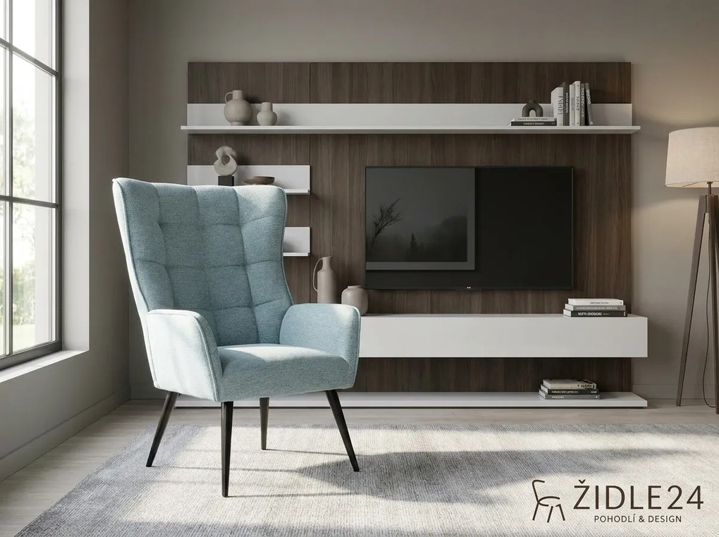 Relaxační křeslo ušák WIPPY - zelená látka
