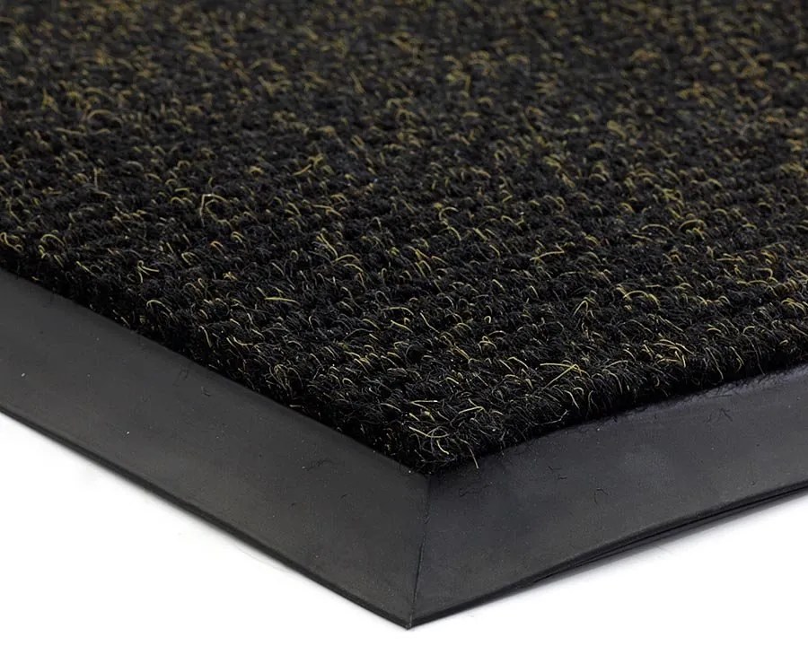 Černo-hnědá textilní zátěžová čistící rohož Catrine - 150 x 100 x 1,35 cm