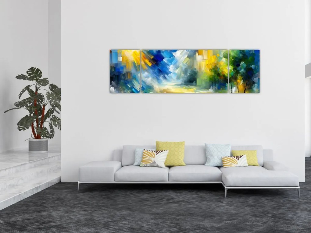 Obraz - Abstraktní slunečný den (170x50 cm)