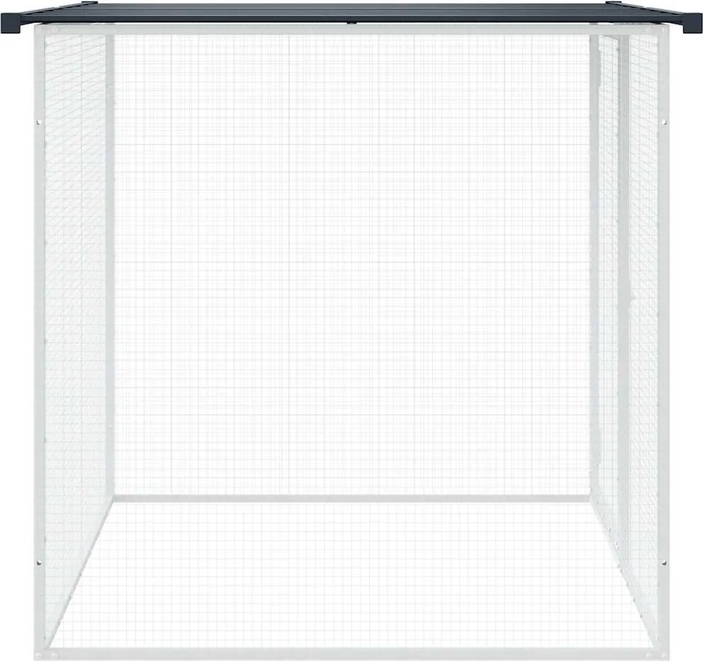 Klec pro kuřata se střechou antracitová 103 x 98 x 90 cm ocel 172337