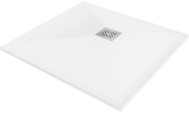 Mexen Stone+ kompozitní čtvercová sprchová vana 80 x 80 cm, Bílá - 44108080
