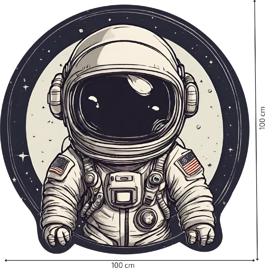 PIPPER. Kruhová samolepka na zeď "Astronaut" Velikost: 60cm