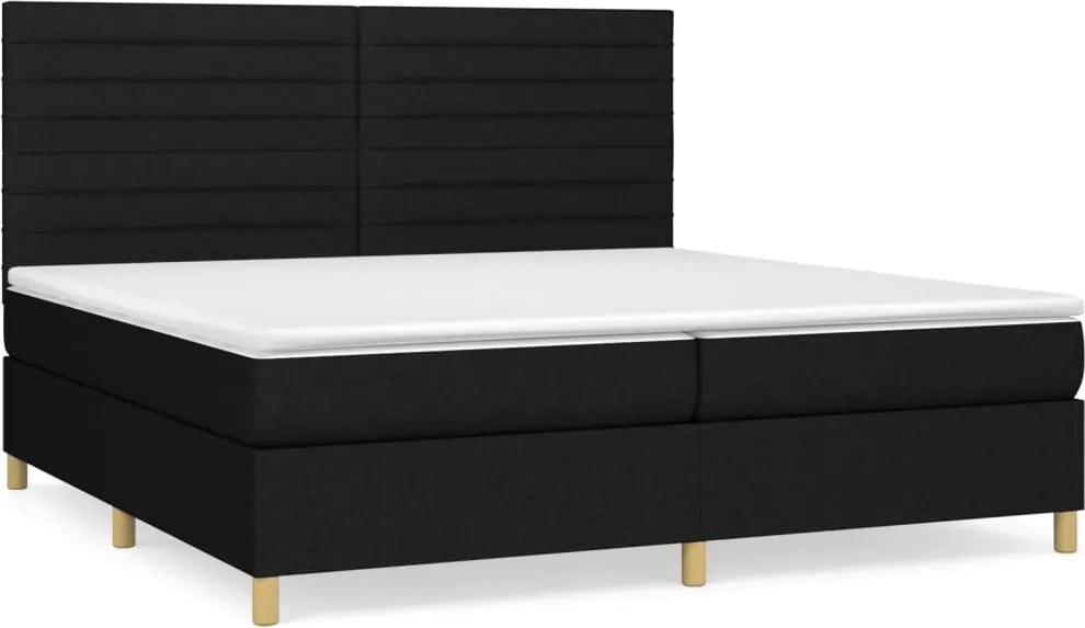 Box spring postel s matrací černá 200x200 cm textil 3142443
