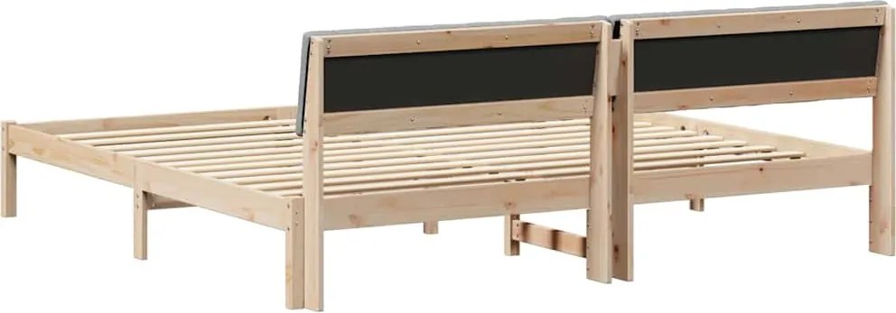 Rám postele s čelo Hnědá a světlá šedá 200 x 200 cm 3394348