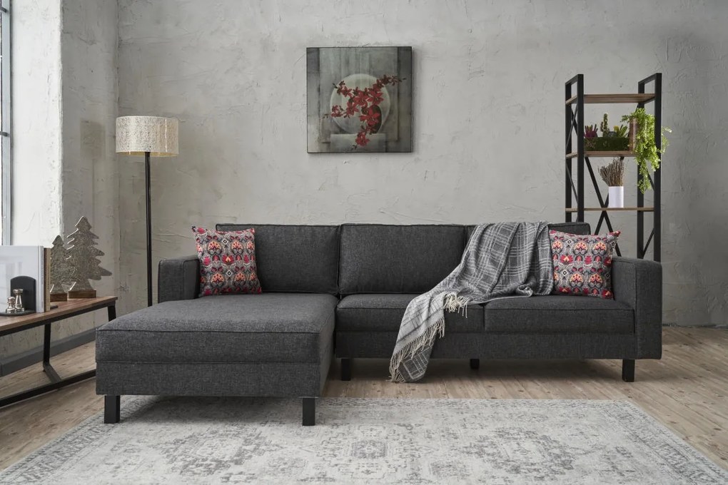 Hanah Home Pohovka KALE antracit levý roh 825BLC2719