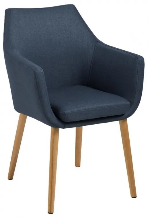Židle Marte s područkami, látka, tmavě modrá