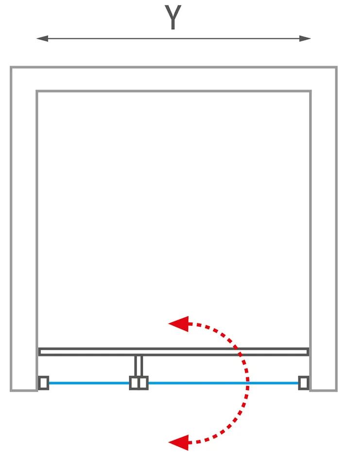 Roth ELEGANT NEO LINE BI PF2+BI SET Jednokřídlé sprchové dveře + set profilů BI SET 100 cm Profil: Černá, Sklo: Hladké čiré